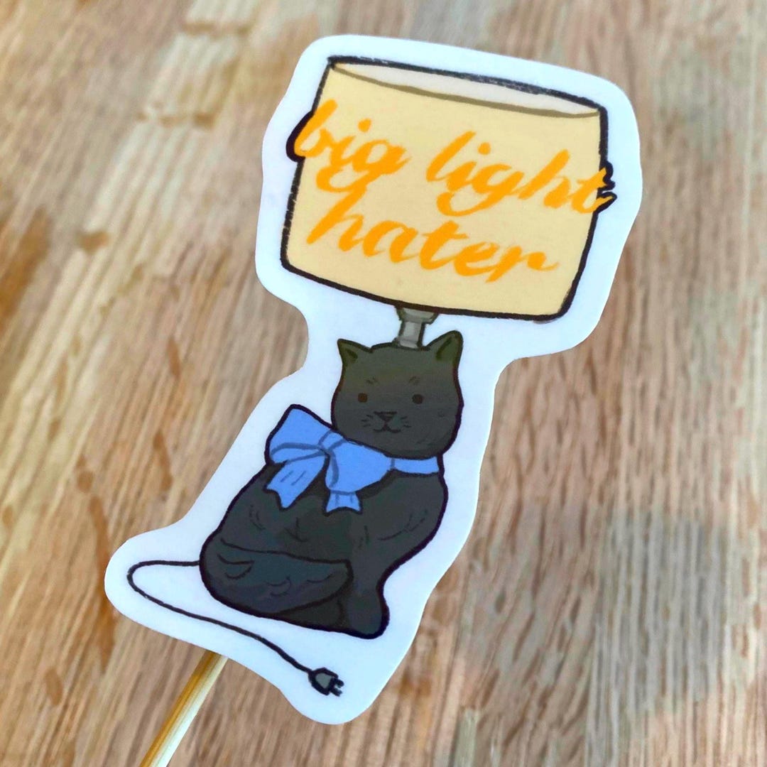 Big Light Hater Sticker, Cute Sticker, Waterproof, Matte, Holographic ...