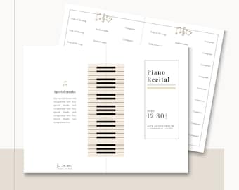 EDITABLE Recital Program Template Music, Piano, Voice Studio Instant ...
