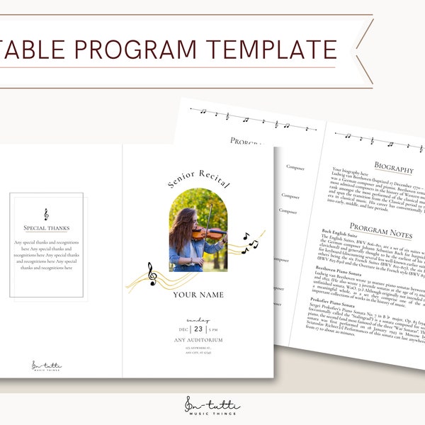 Printable Senior Piano Recital Program - Etsy