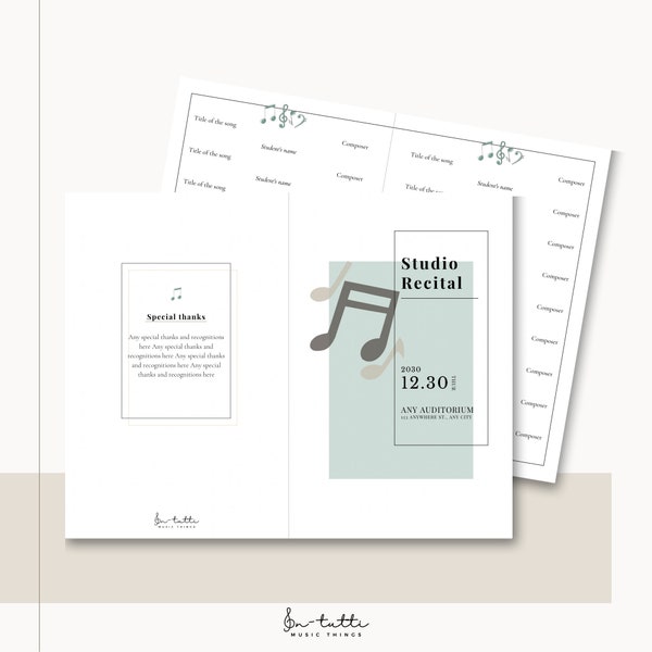 Violin Concert Program Template - Etsy