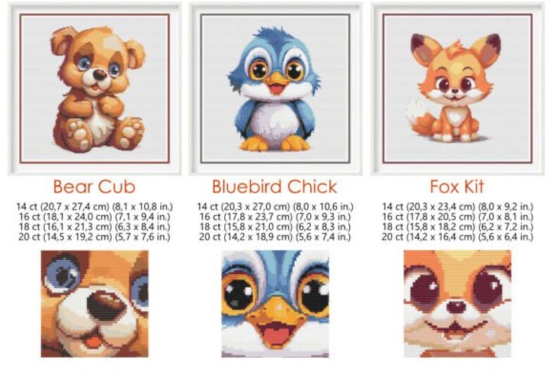 Baby Animal Cross Stitch Pattern Bundle - Etsy