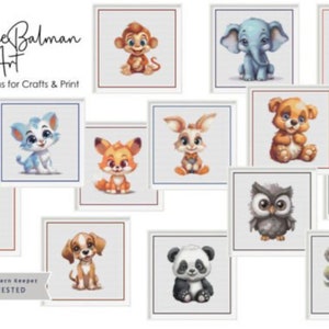 Baby Animal Cross Stitch Pattern Bundle - Etsy
