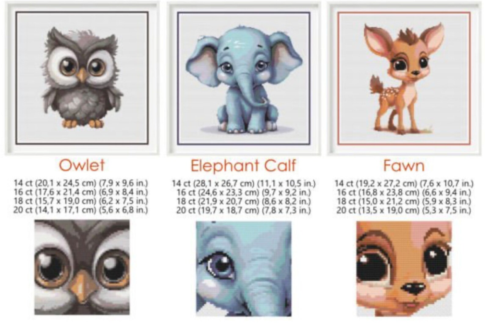 Baby Animal Cross Stitch Pattern Bundle - Etsy