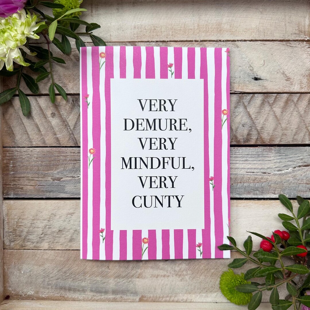 Rude and Funny very Demure Card - Etsy