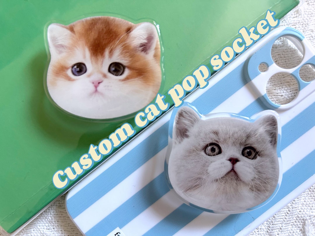 Custom Cat Pop Socket Personalized Cat Pop Socket Custom Etsy