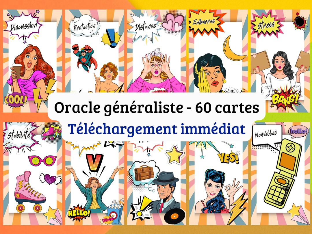 General Oracle Retro Feeling PDF Format to Print: 60 Divinatory Cards ...