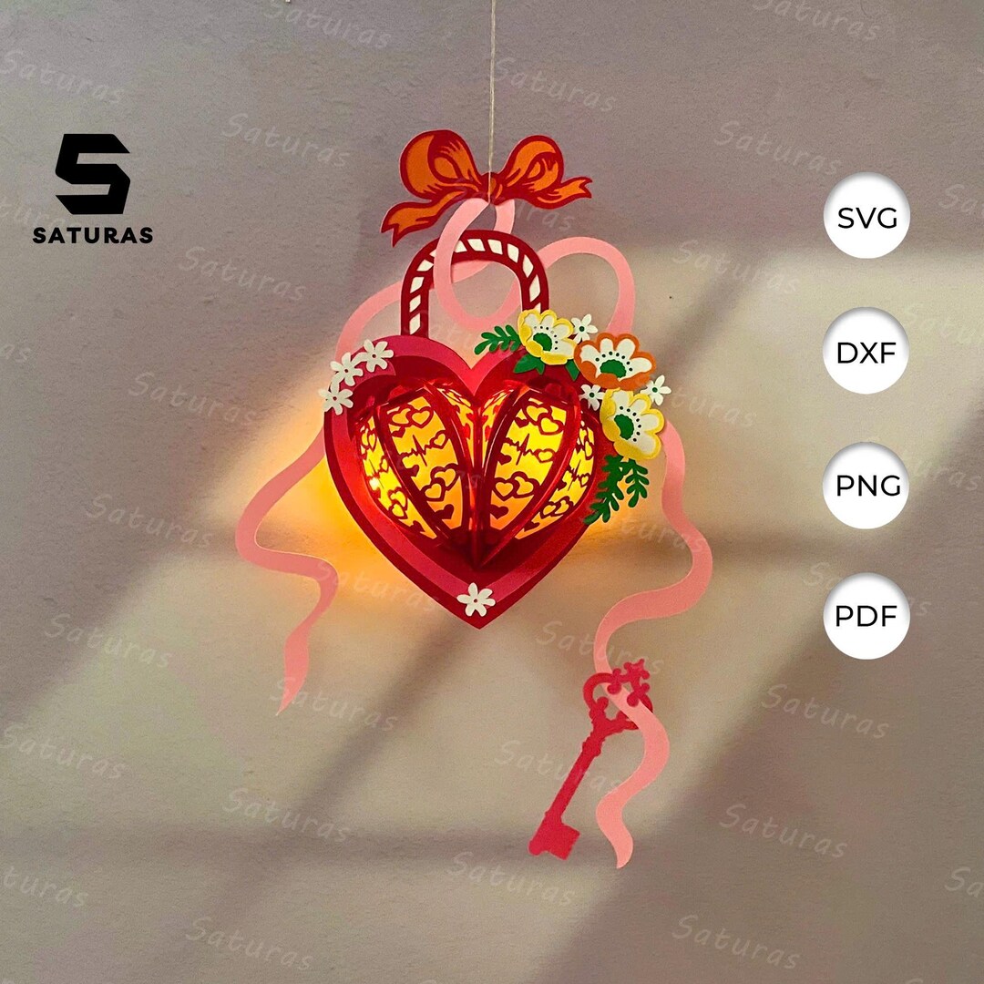 Lantern Love Locks Lantern PDF, SVG, Studio Template - Lantern for Love ...