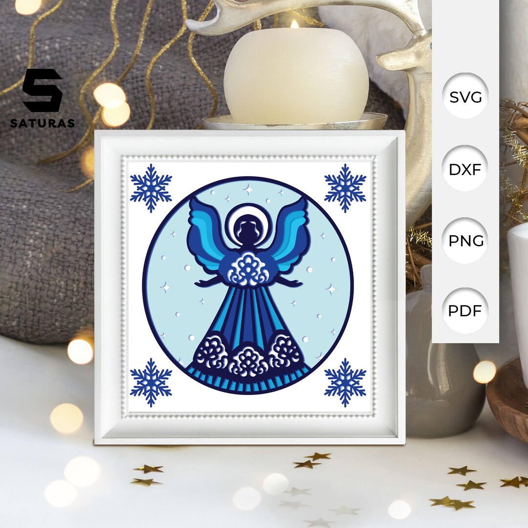 Angel Paper Cut Light Box Template, Sillhouette, 3D Papercut Lightbox ...
