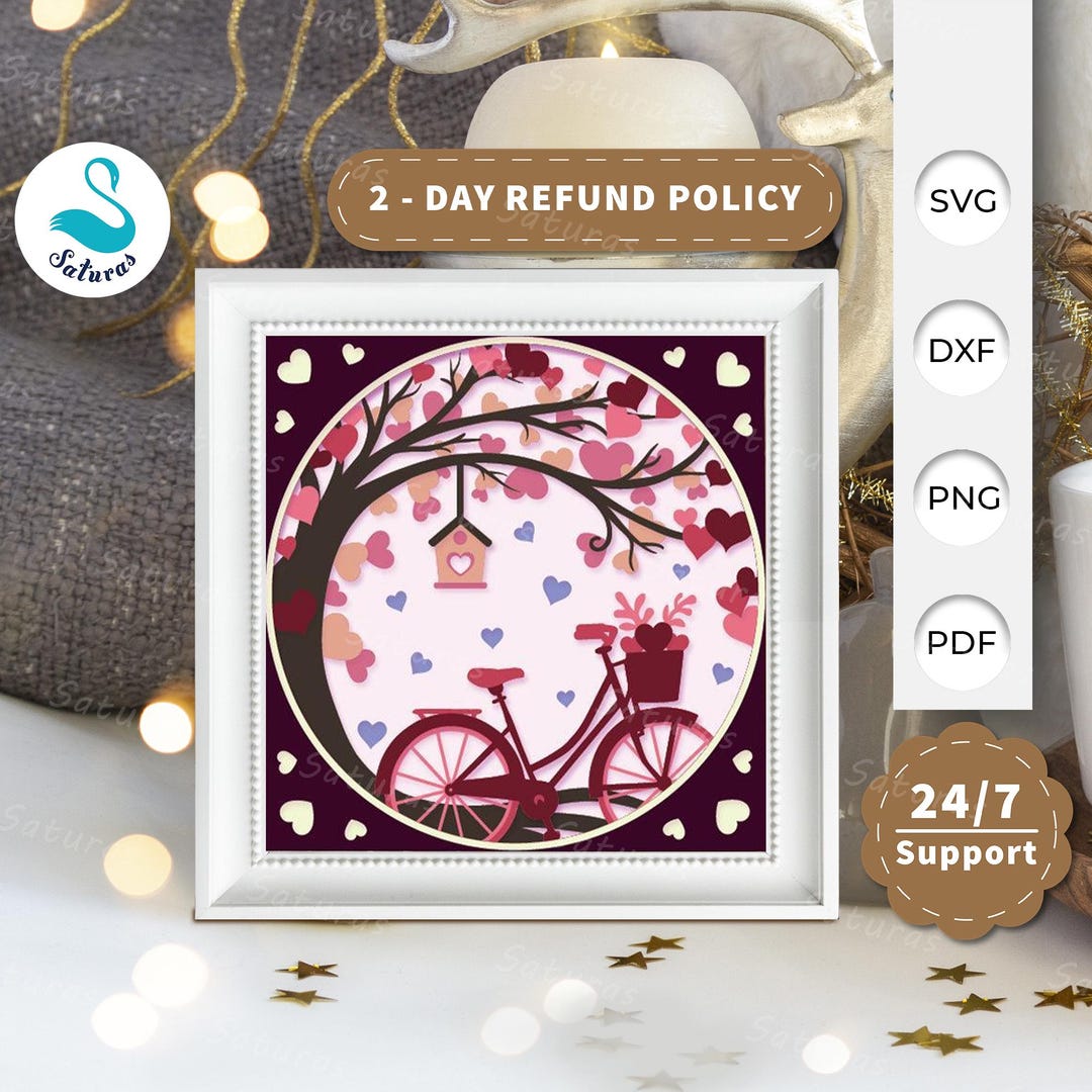 3D SVG Love Bike Shadow Box, Love Papercut Layered 3D Svg, Love 3D Svg ...