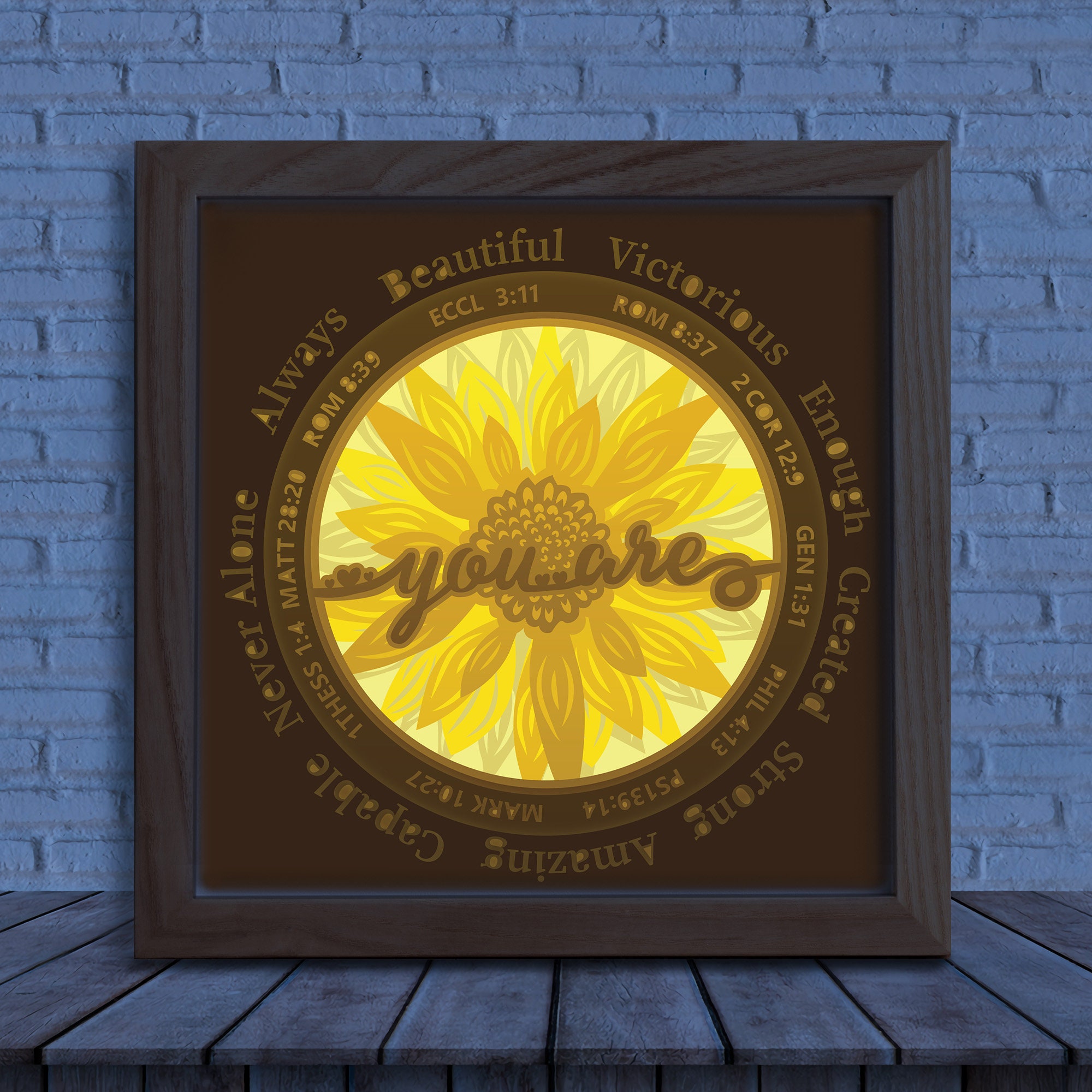 BIBLE VERSE Paper Cut Light Box Template Sillhouette 3D - Etsy Canada