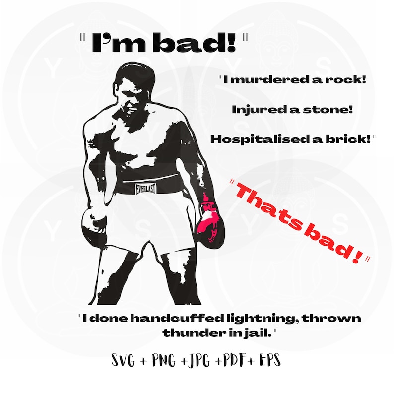 Muhammad Ali Art Work 1. - Clipart Svg/png Jpg Pdf Eps/cricut ...