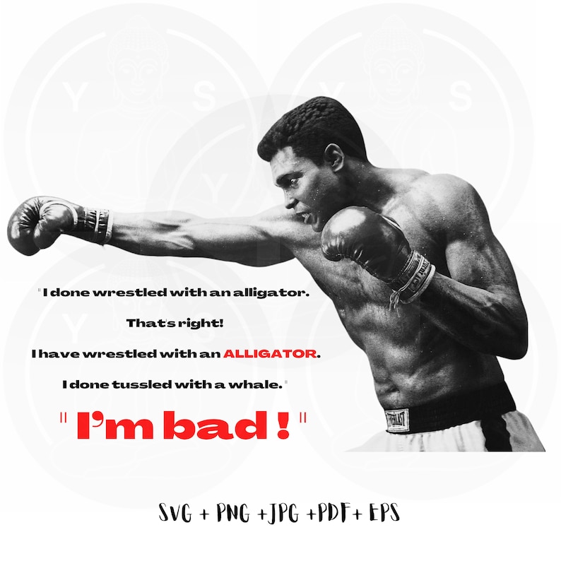 Muhammad Ali Art Work 2. - Clipart Svg/png Jpg Pdf Eps/cricut ...