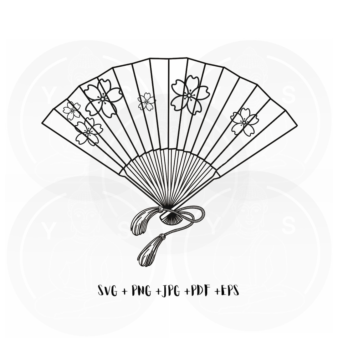 Hand Fan - Hand-drawn Clipart Svg/png Jpg Pdf Eps/cricut/silhouette/cut ...