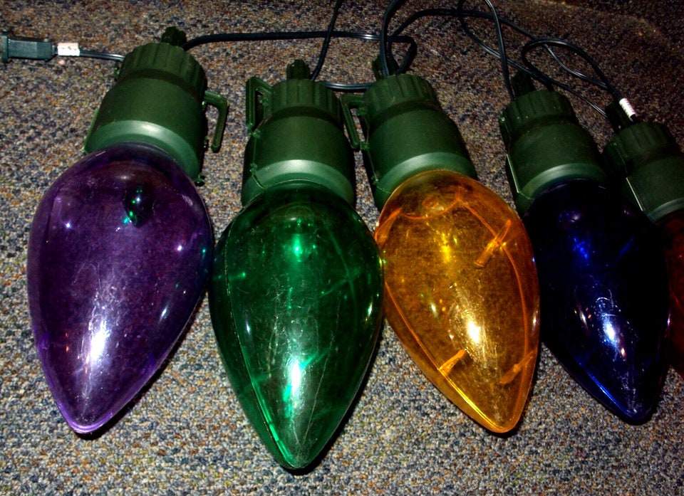 5 Christmas Camping Patio Ornament Blow Mold Light Bulb Hanging Light ...