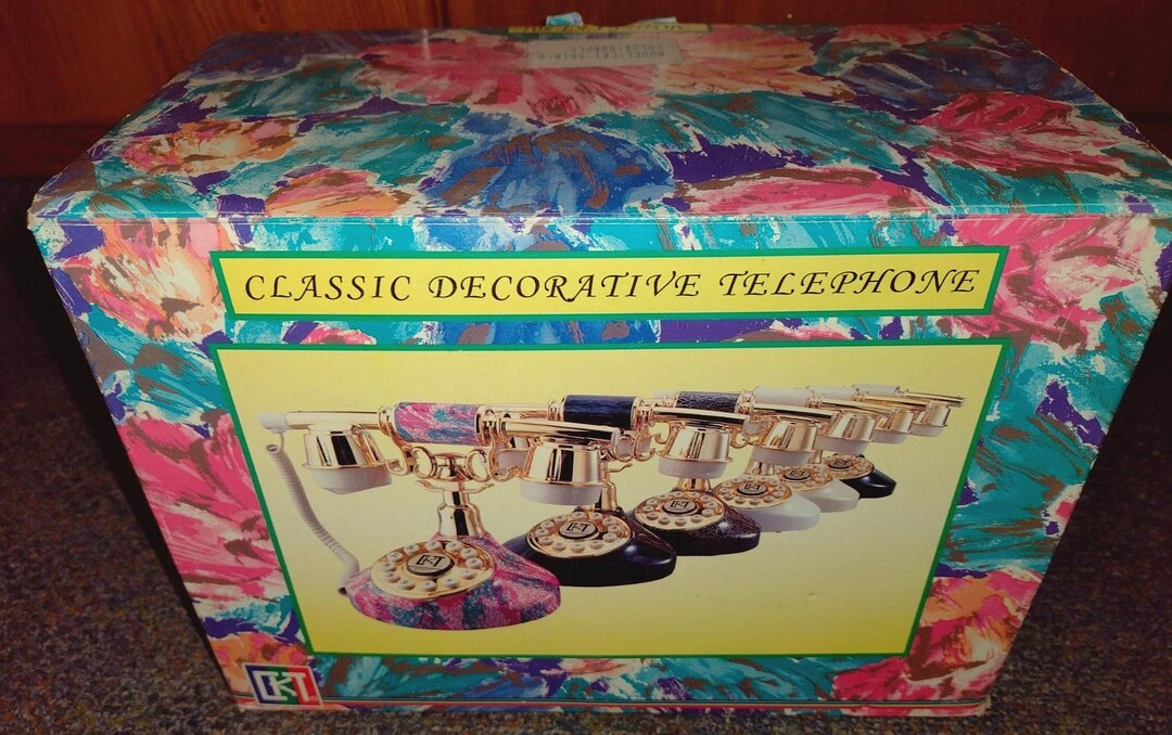 Classic Decorative Telephone Phone Vintage New Open Box Purple W/ Box ...