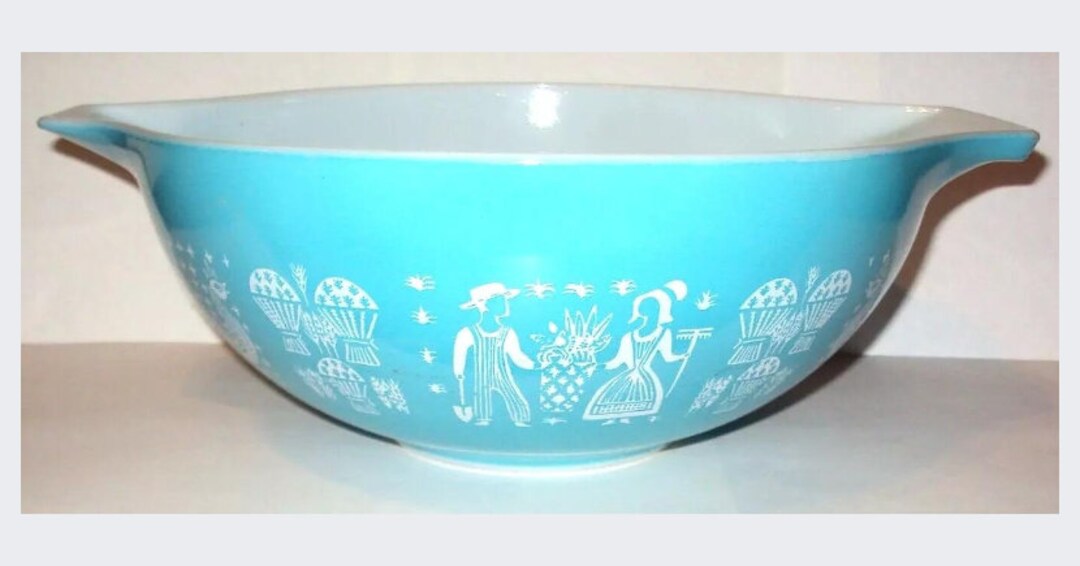 Vintage Pyrex Amish Butterprint 444 Cinderella 4qt Nesting Mixing Bowl ...