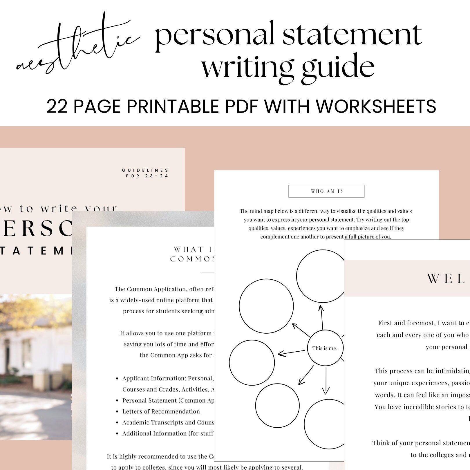 Personal Statement Essay Topic Writing Guide (22 Pages, PDF for Print ...