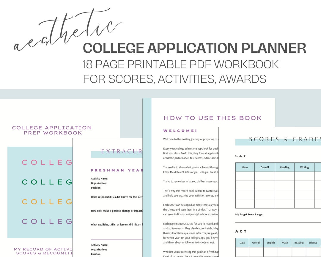 Modern College Application Planner (18+ Page Printable PDF) - Etsy