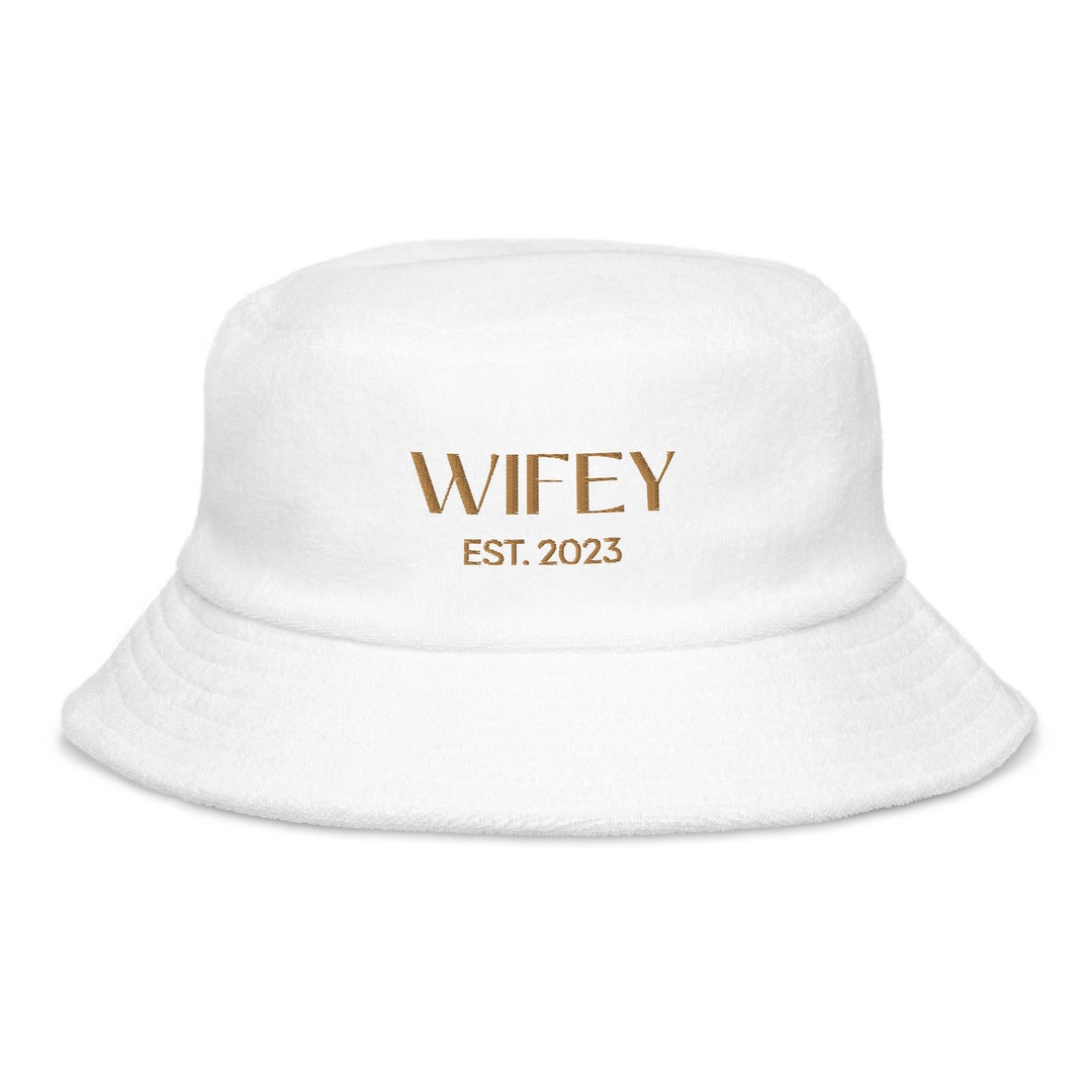 Wifey Est. Embroidered Terry Cloth Bucket Hat Customisable NEW - Etsy