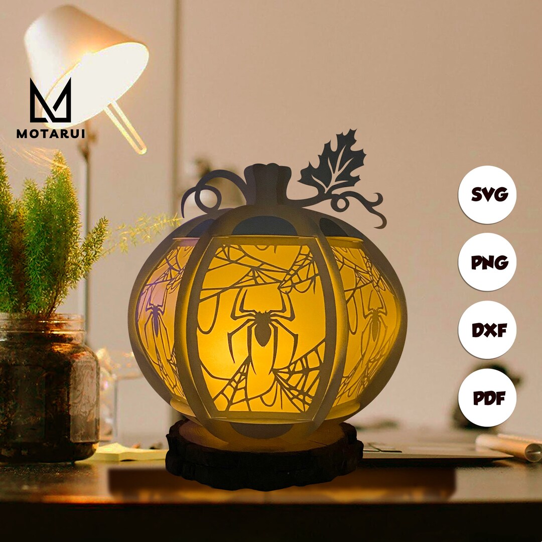 Spider Shadow Box Svg Halloween Paper Cut Light Box Cricut - Etsy