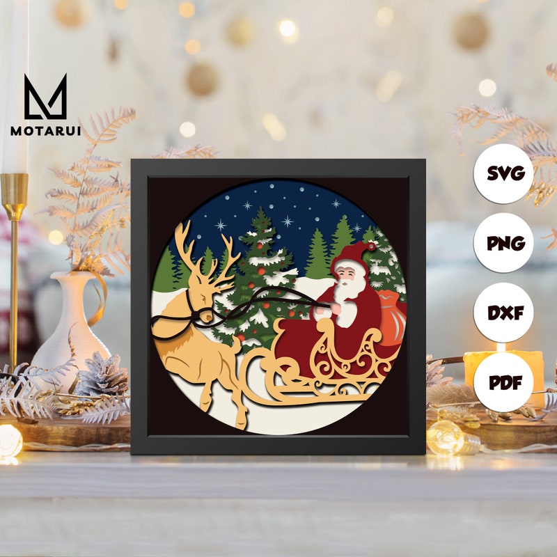 Santa Shadow Box - Etsy