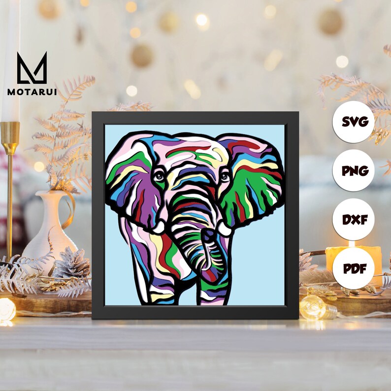 Elephant Shadow Shadow Box Svg Elephant Paper Cut Light Box - Etsy