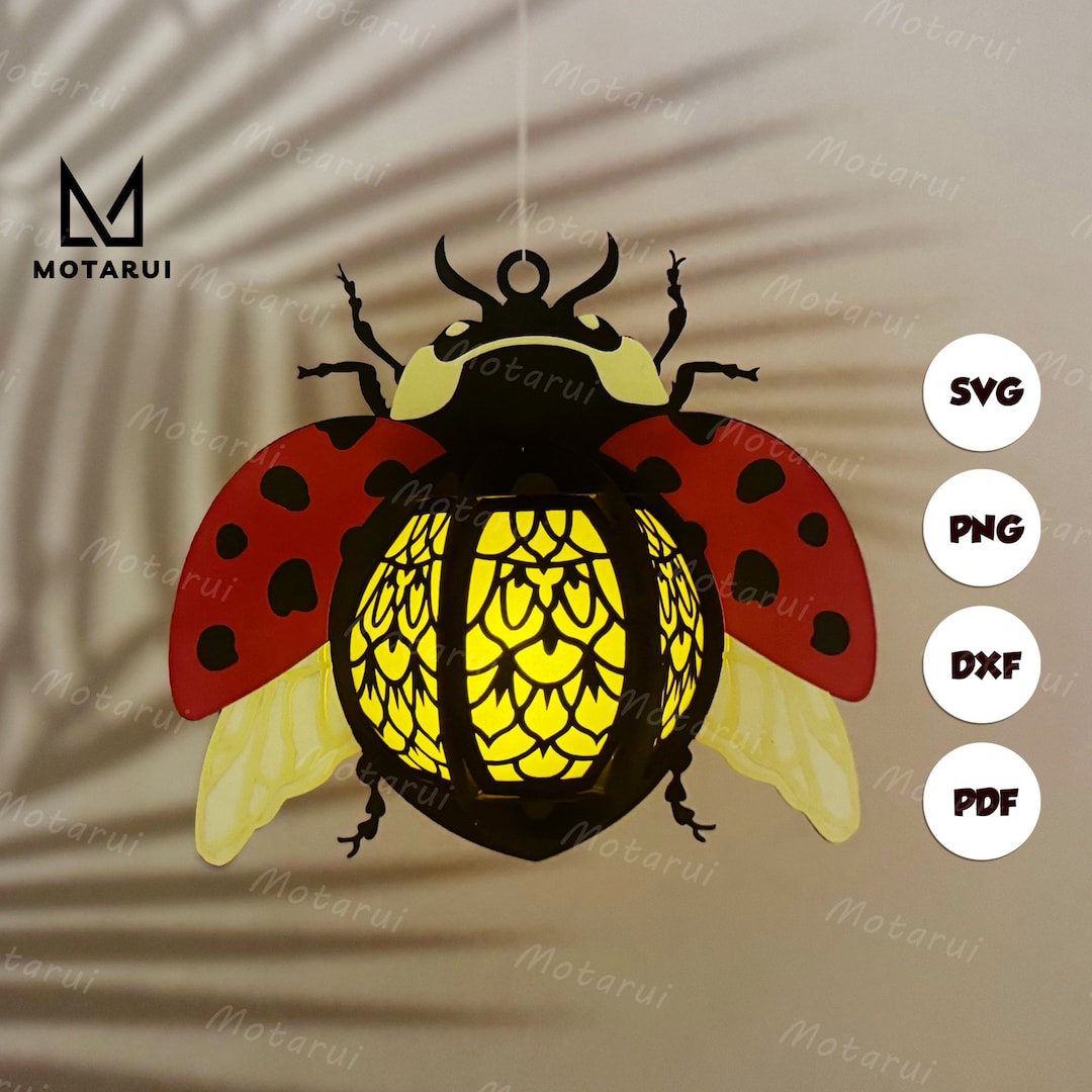 Lantern Ladybug Lamp for Home Decor, Lantern Ladybug SVG for Cricut ...