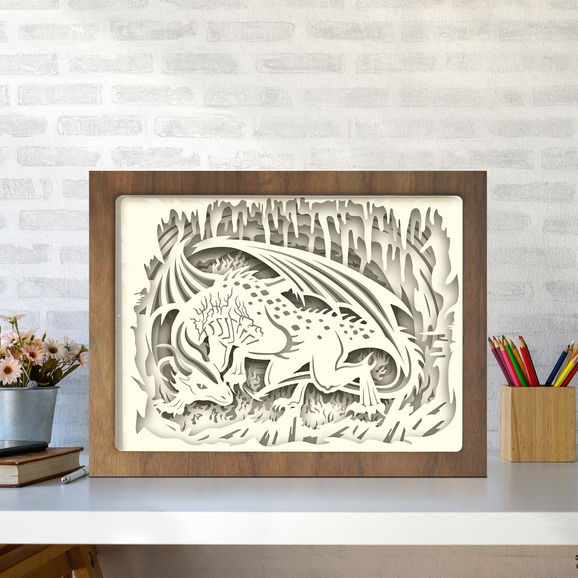 Dragon 3 Shadow Box Svg Dragon Paper Cut Light Box Cricut - Etsy Australia