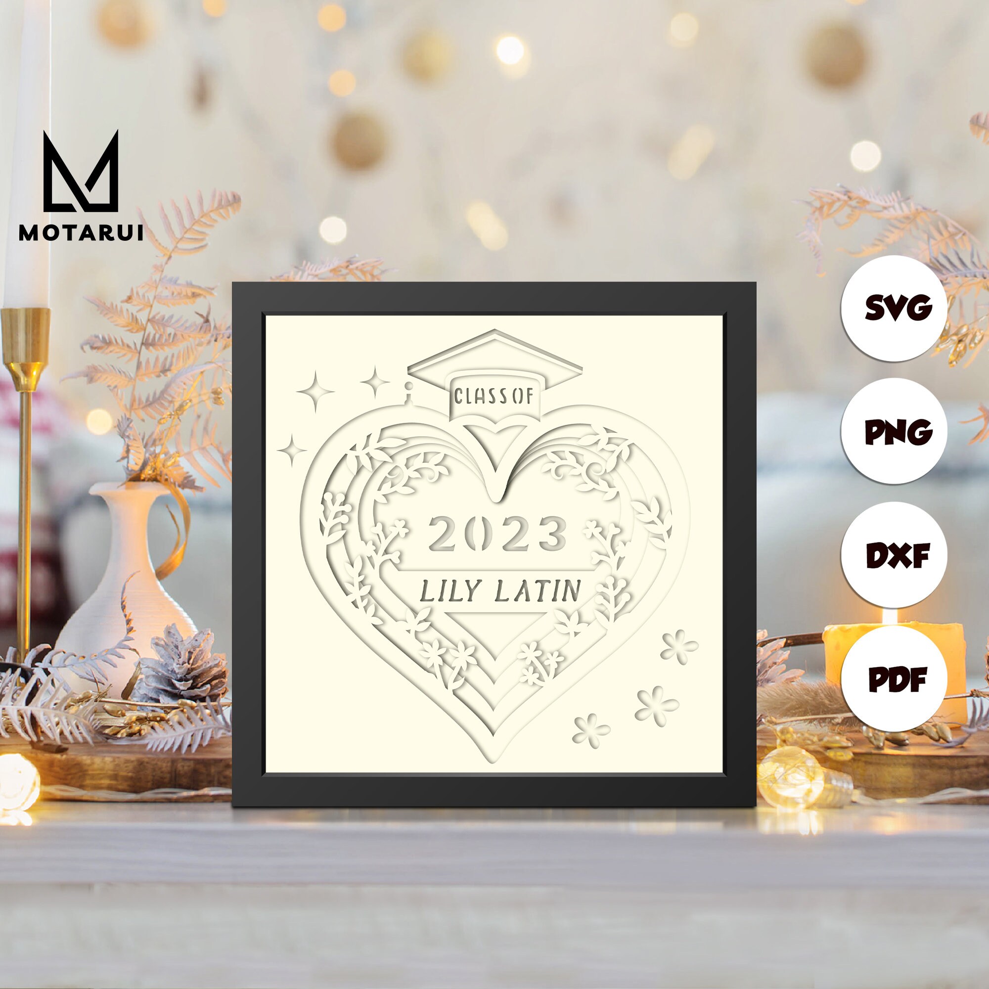 Customizable Graduation Shadow Box Svg Gallery Paper Cut - Etsy