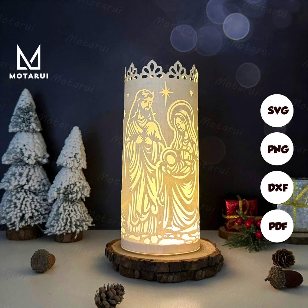 Light Tube Nativity Lamp for Home Decor, Light Tube Nativity SVG for ...
