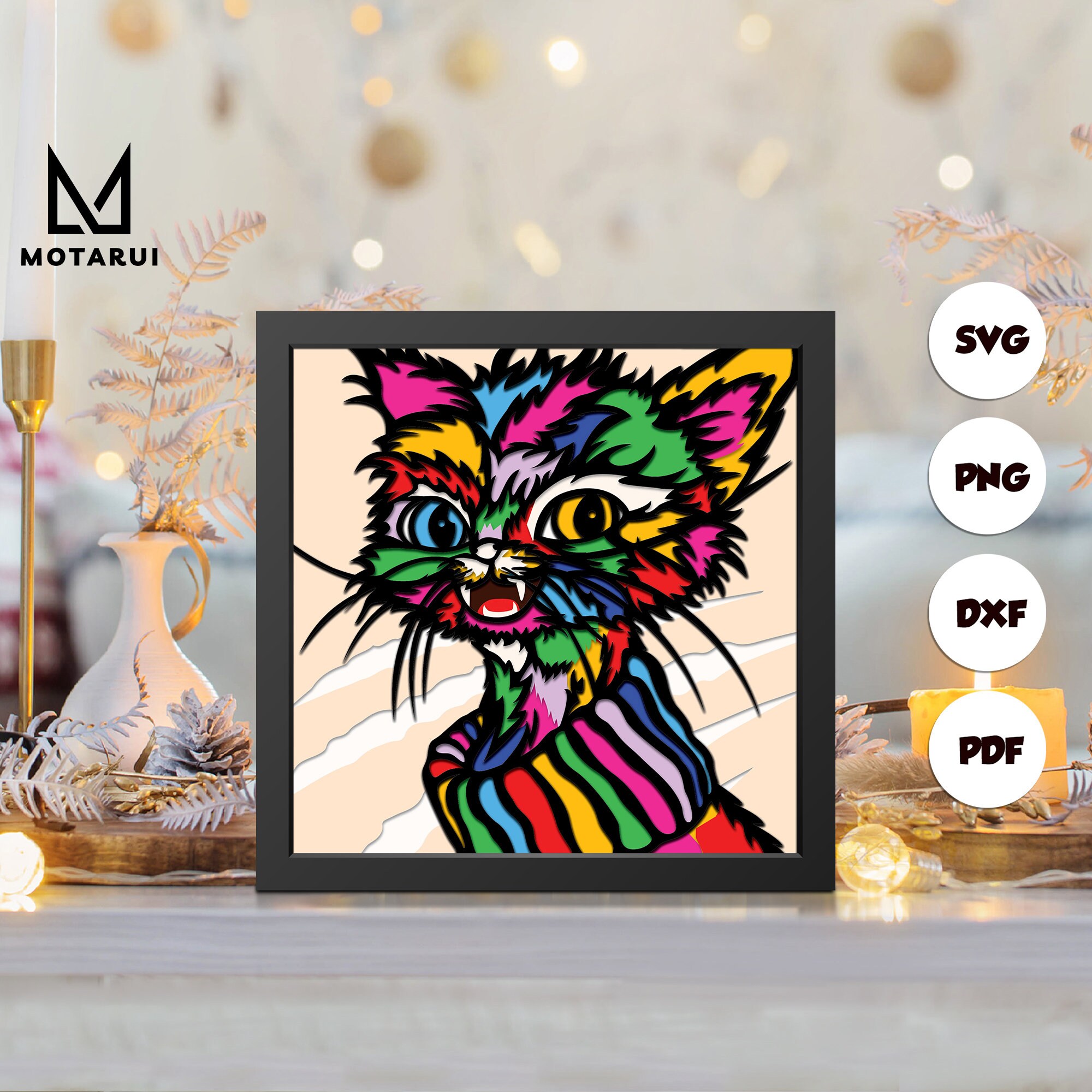 Funny Cats Shadow Shadow Box Svg Cat Paper Cut Light Box - Etsy