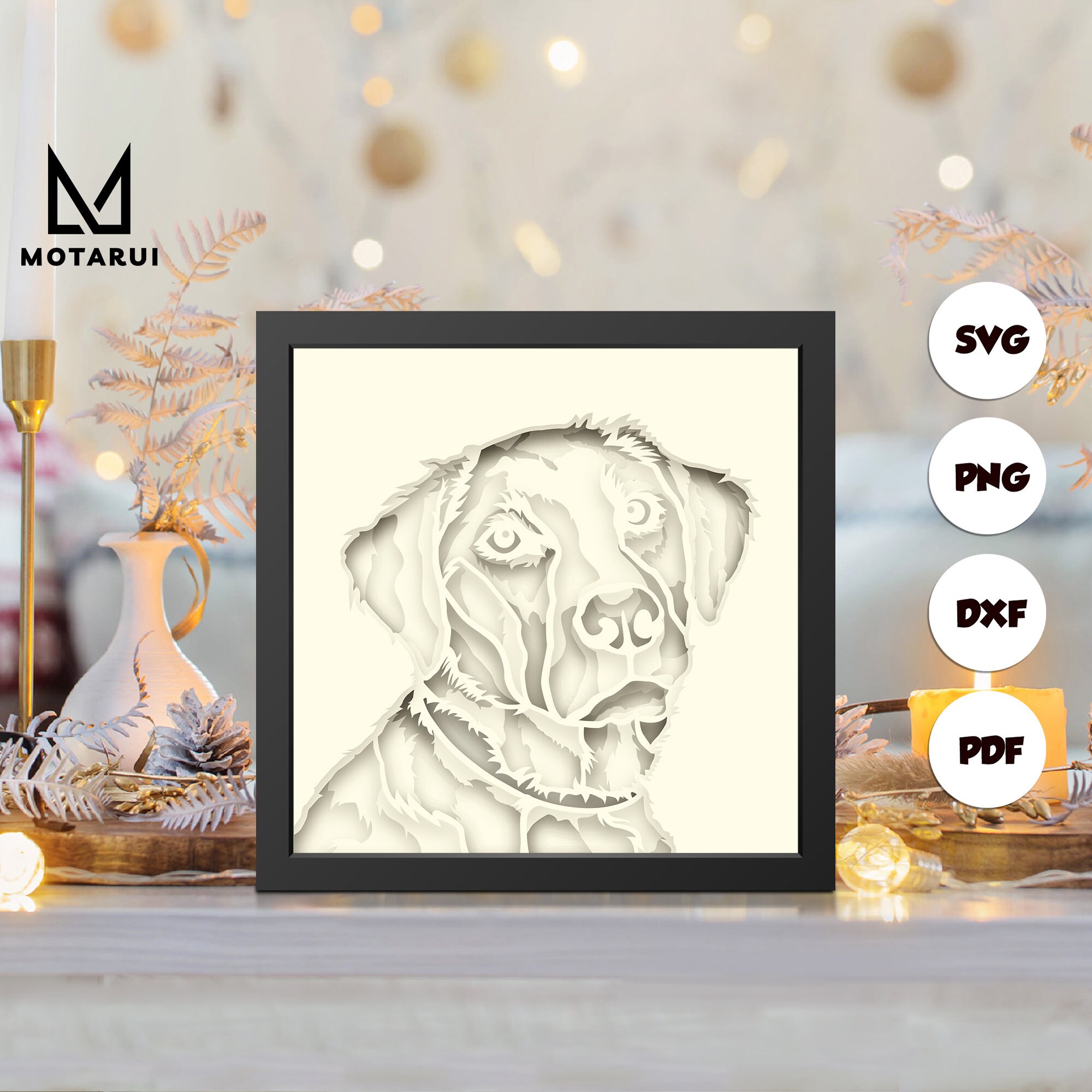 Labrador Shadow Shadow Box Svg Dog Paper Cut Light Box - Etsy