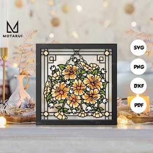 Flowers Shadow Box Svg, Flowers Paper Cut Light Box, Cricut Files, 3D ...