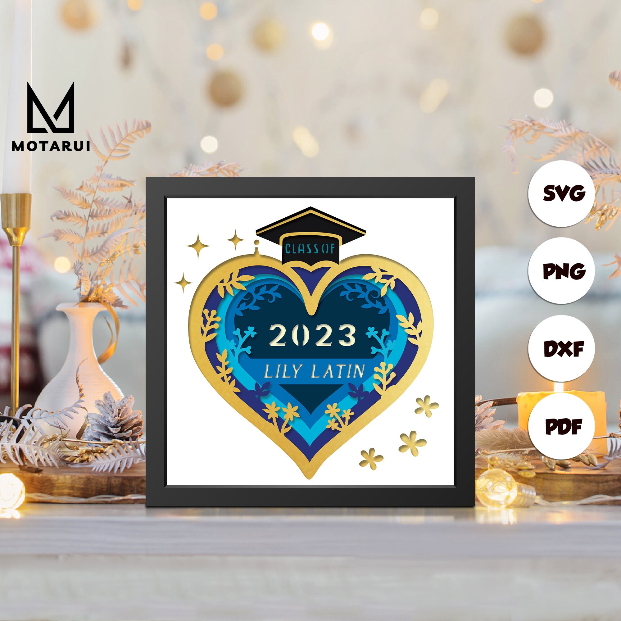 Customizable Graduation Shadow Box Svg Gallery Paper Cut - Etsy