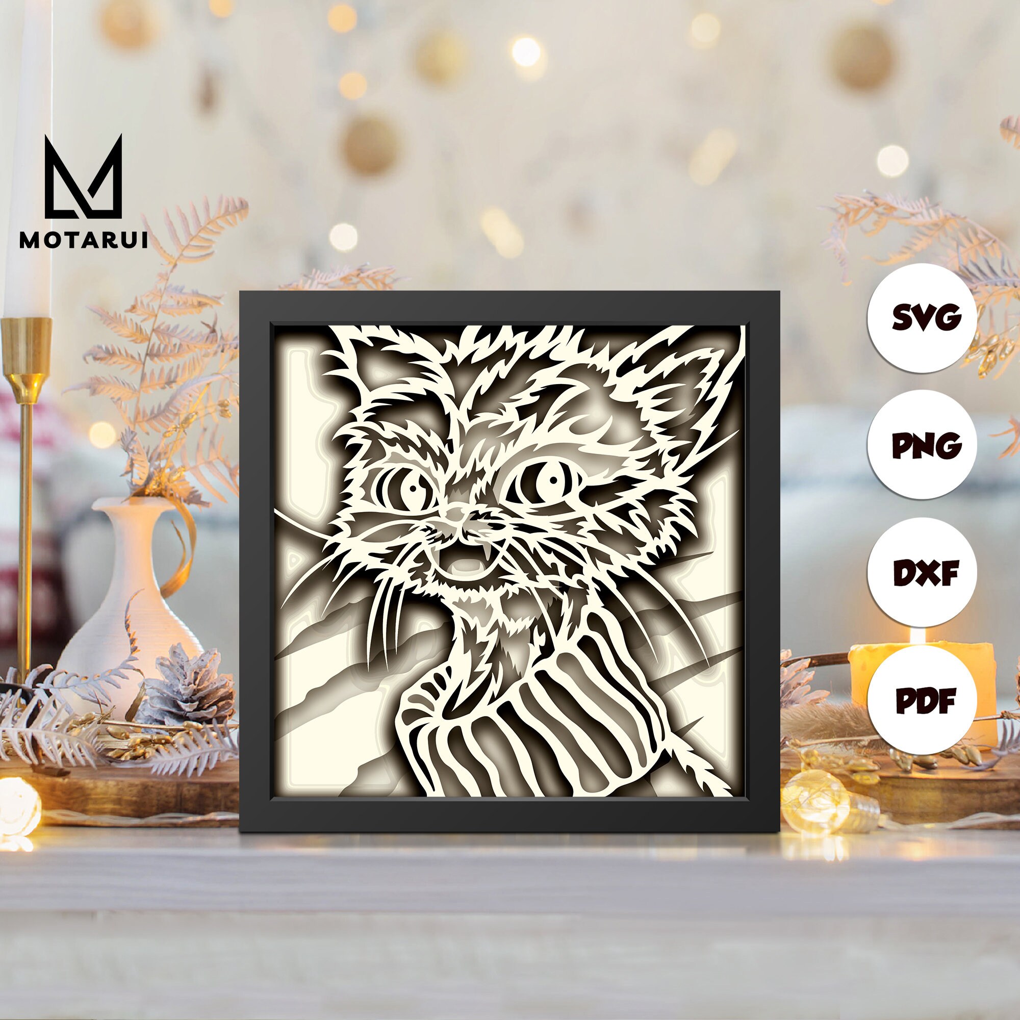 Funny Cats Shadow Shadow Box Svg Cat Paper Cut Light Box - Etsy