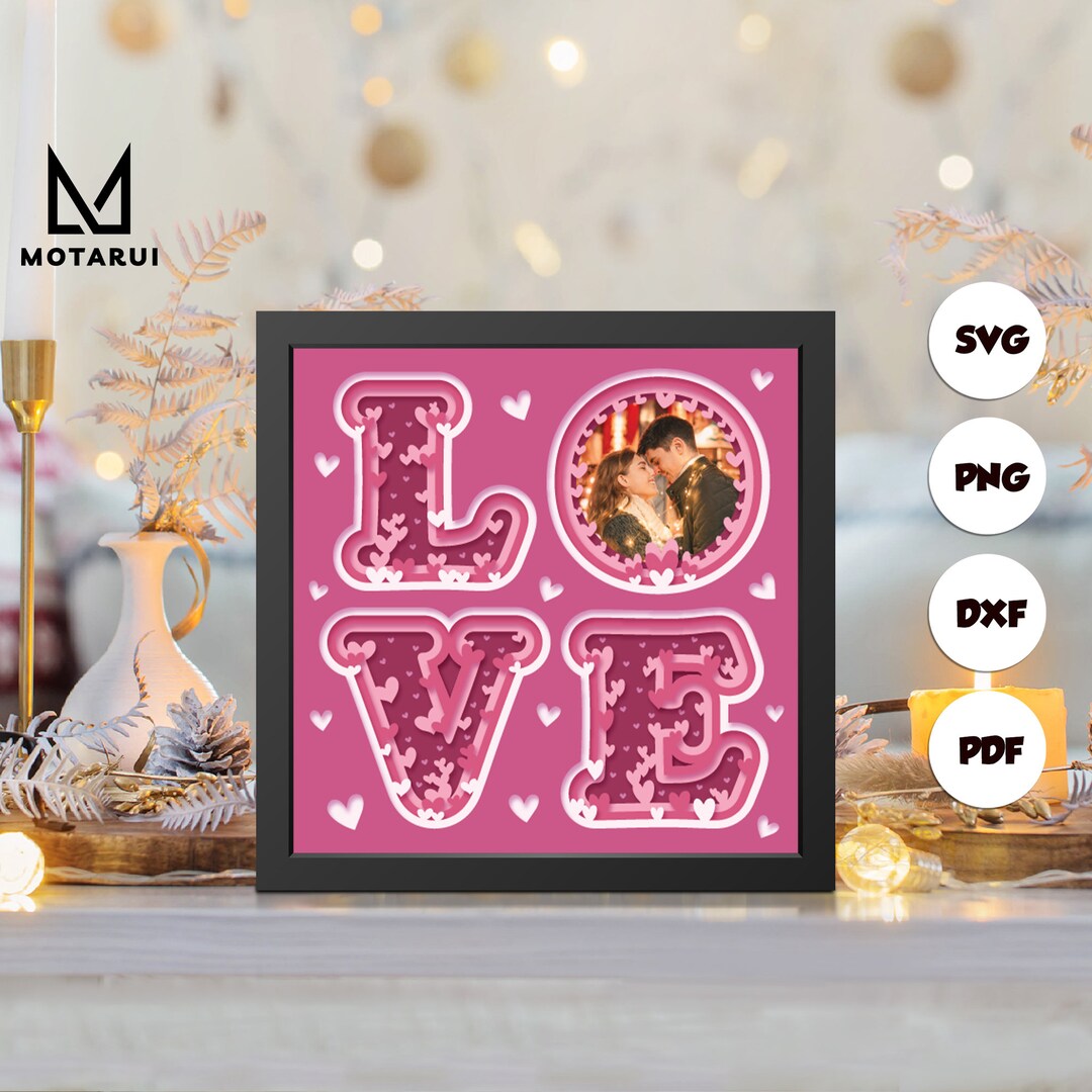 Love Shadow Box Svg Love Paper Cut Light Box Cricut Files - Etsy Ireland