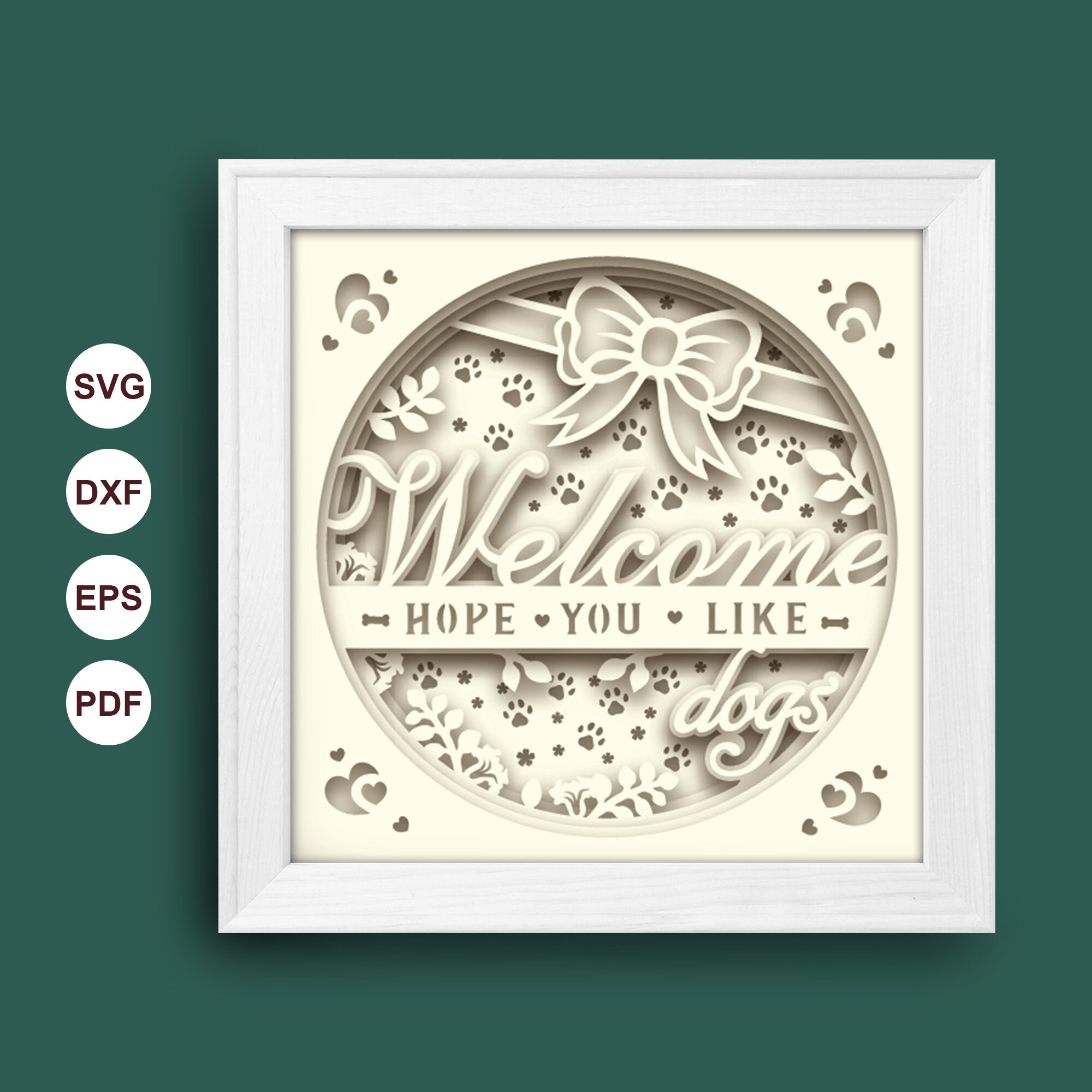 Welcome Shadow Box Svg Welcome Paper Cut Light Box Cricut - Etsy