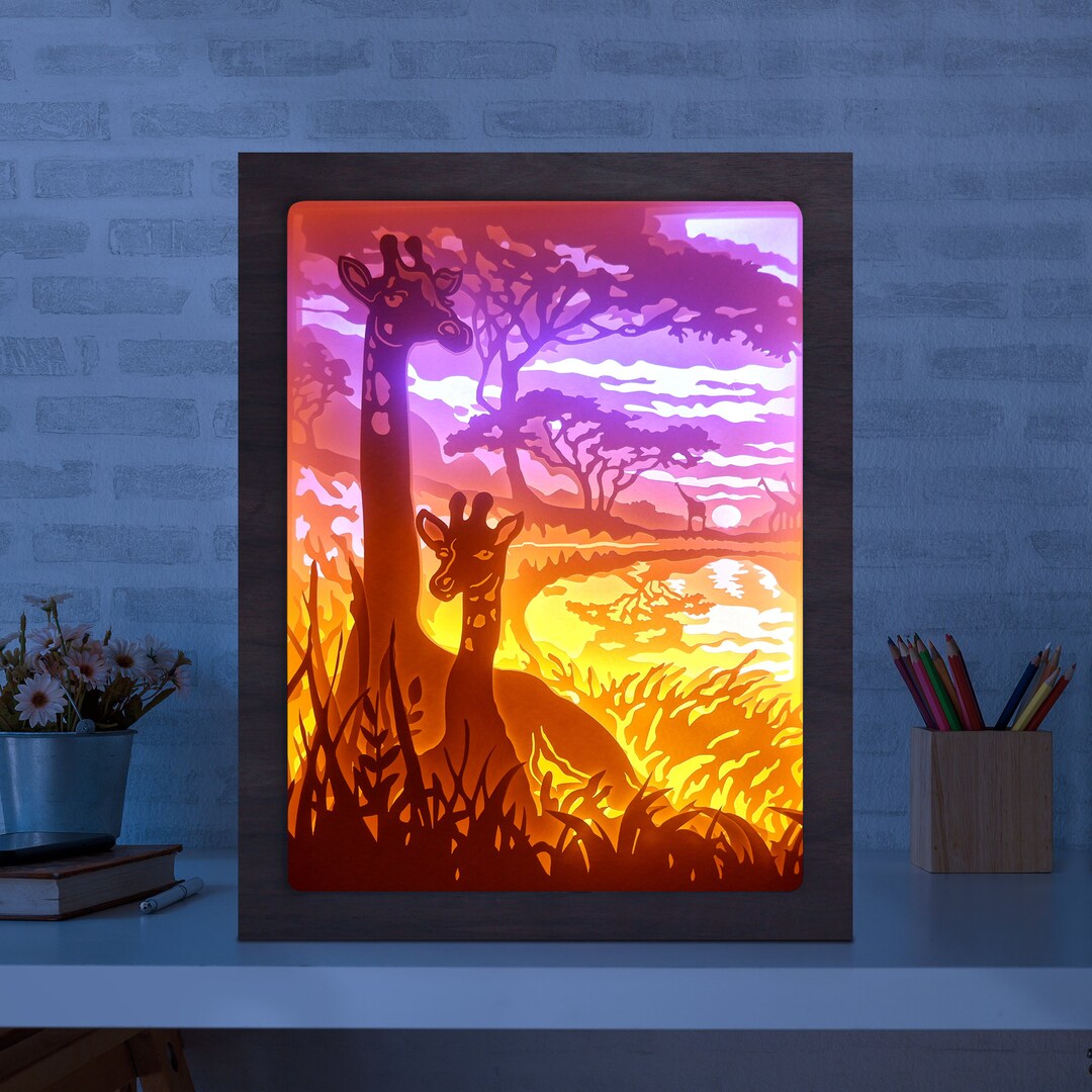 Giraffe Shadow Box Svg Giraffe Paper Cut Light Box Cricut - Etsy Canada