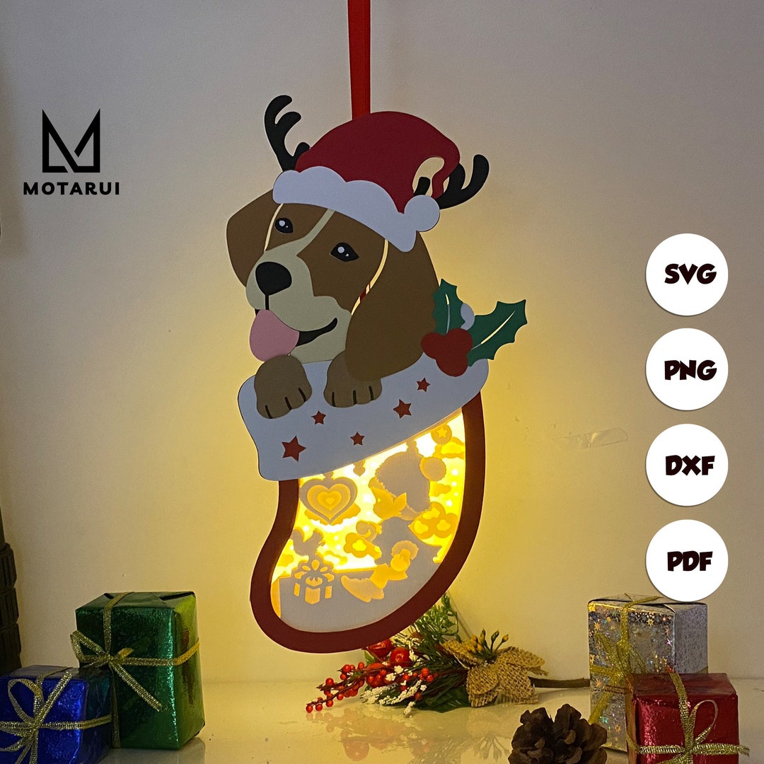 Leprechaun 1 Christmas Dog Box Lamp for Christmas Decor, Christmas Dog ...