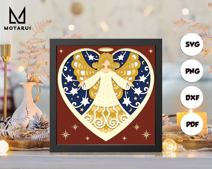 Angel Nativity Shadow Box Svg, Angel Shadow Box Svg, 3d Lantern Svg ...