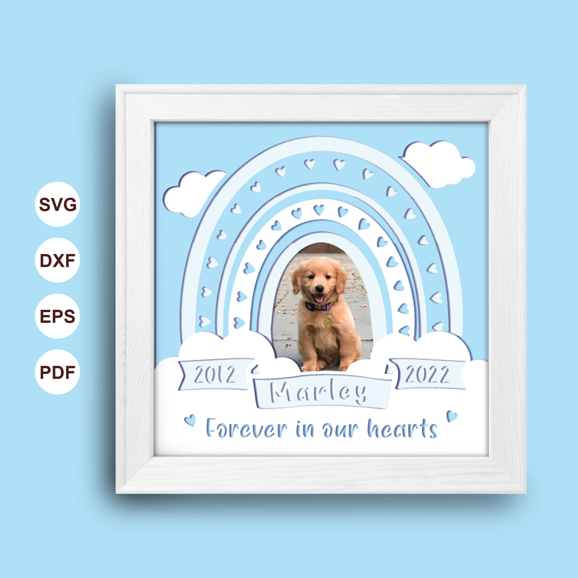 Custom Pet Memorial Shadow Box Svg Pet Paper Cut Light Box - Etsy UK