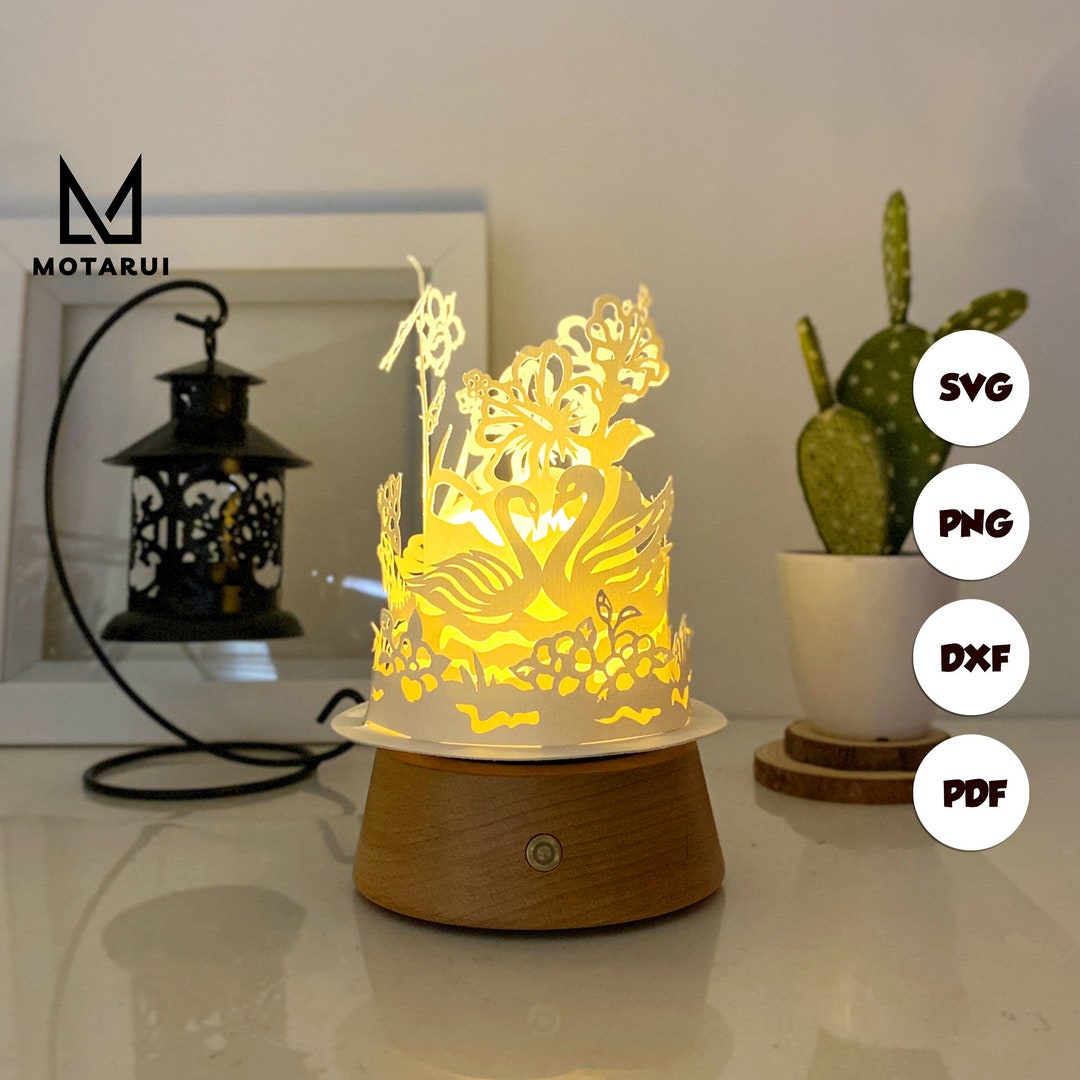 Swan Love Lantern Dome Lamp for Valentine Decor, Lantern Dome SVG for ...