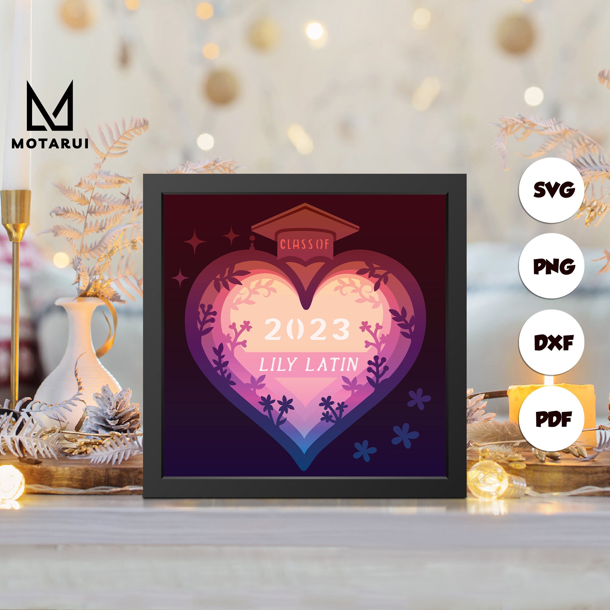 Customizable Graduation Shadow Box Svg Gallery Paper Cut - Etsy