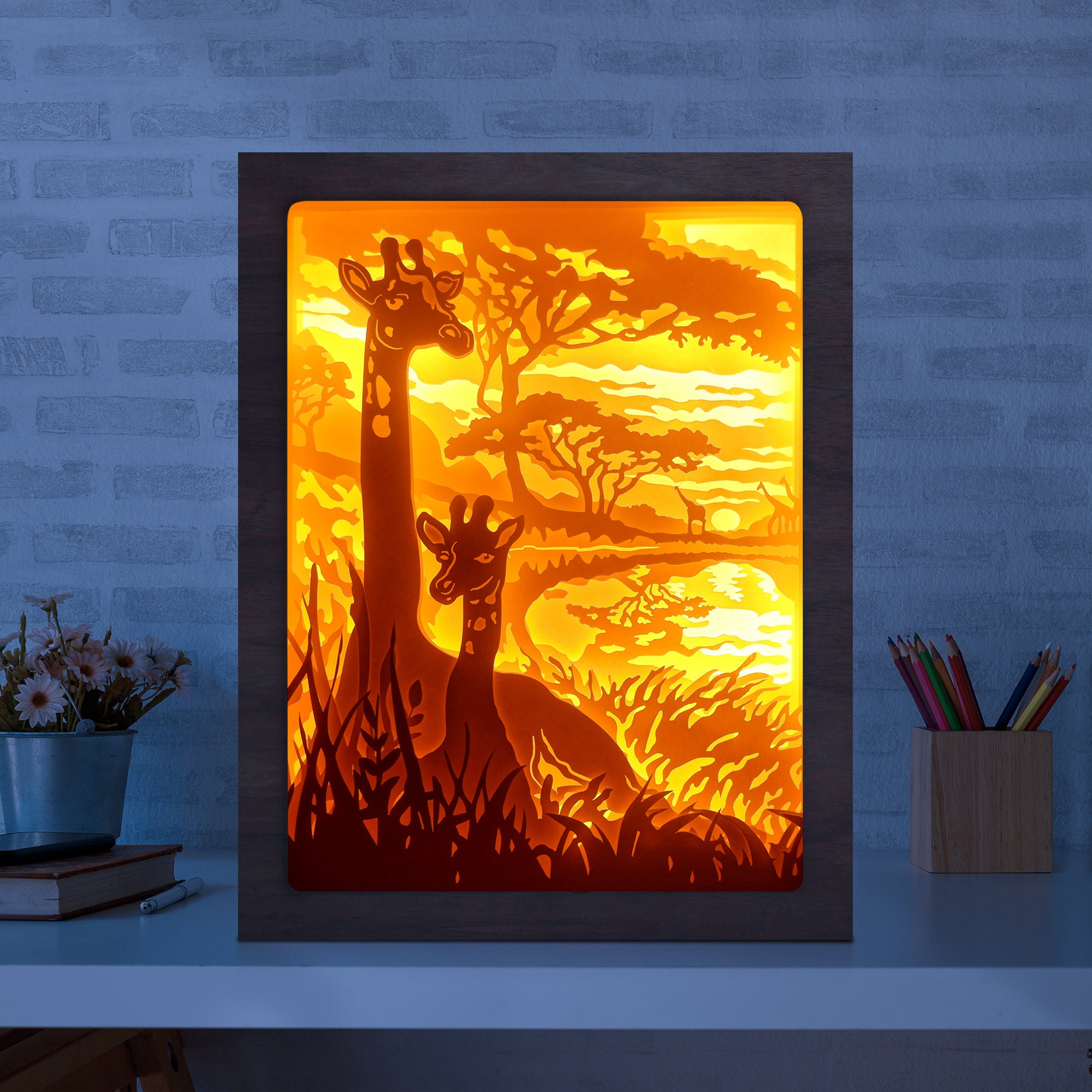 Giraffe Shadow Box Svg Giraffe Paper Cut Light Box Cricut - Etsy Canada