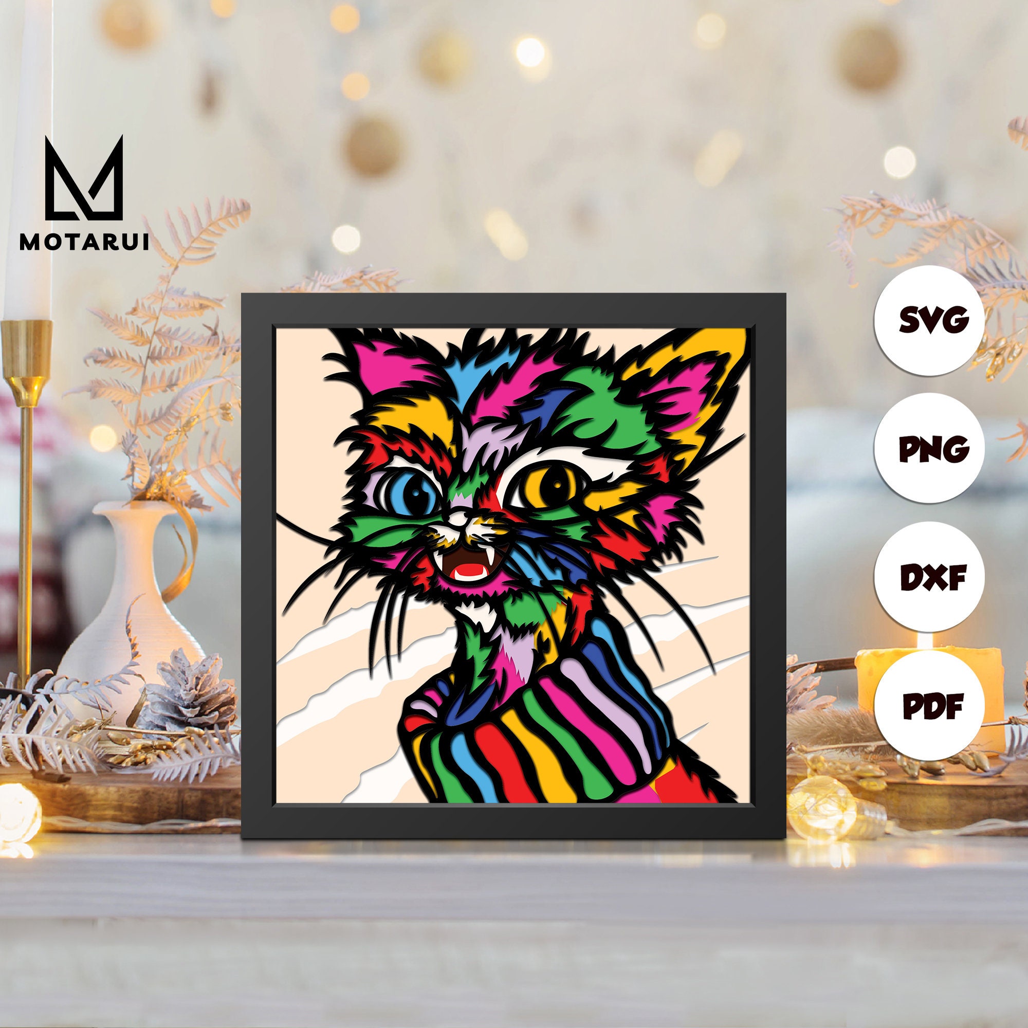 Funny Cats Shadow Shadow Box Svg Cat Paper Cut Light Box - Etsy