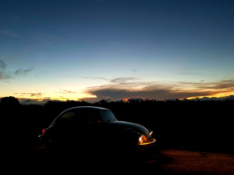 VW Beetle and Night Sky Street Machine Car Art Print Man - Etsy