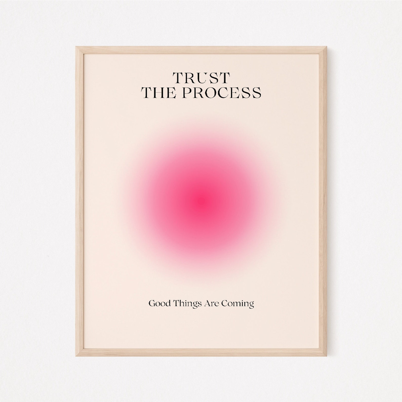 Trust the Process Poster, Pink Gradient Aura Poster, Trendy Affirmation ...