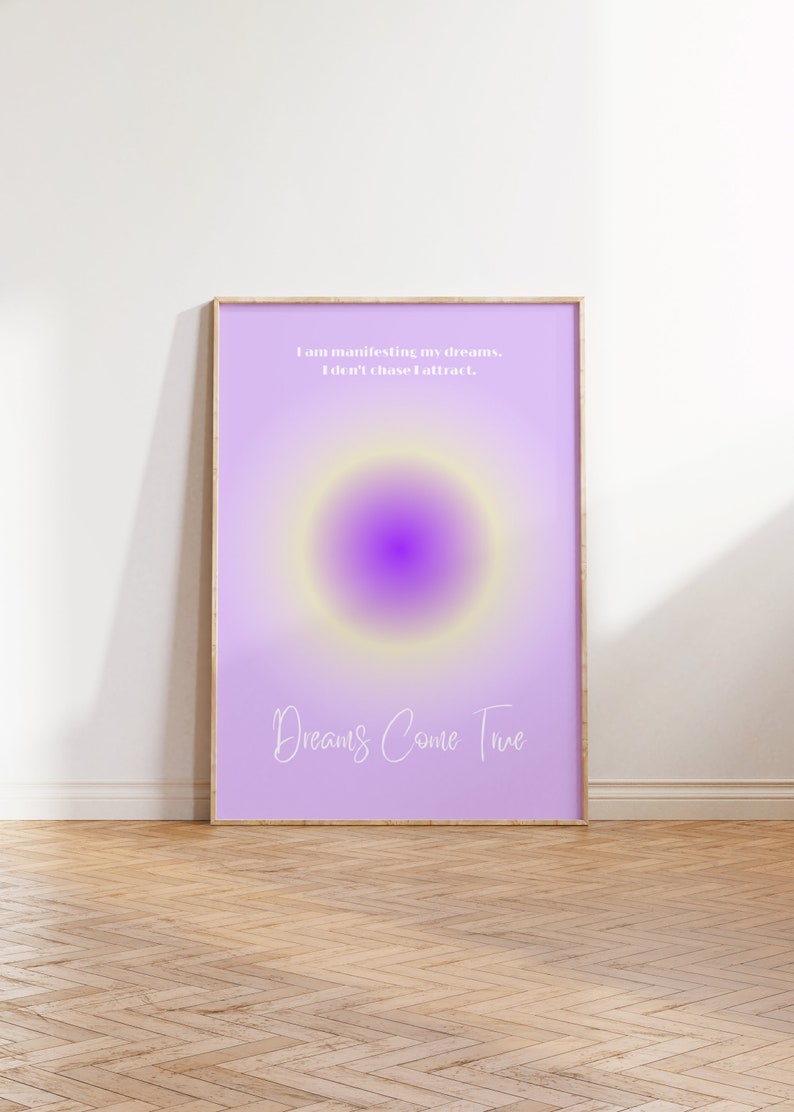 Positive Aura Posters Set of 3 Manifestation Art Print - Etsy