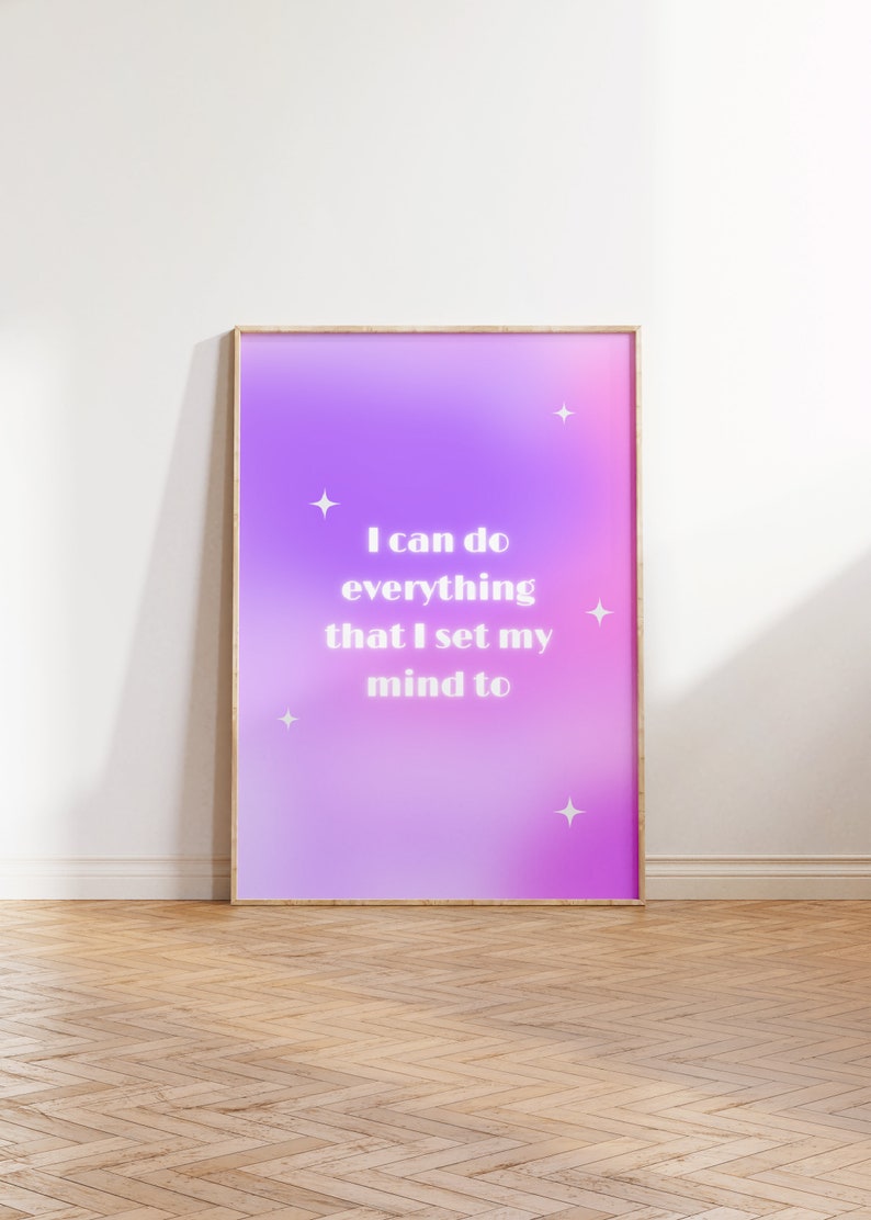 Positive Aura Posters Set of 3 Manifestation Art Print - Etsy