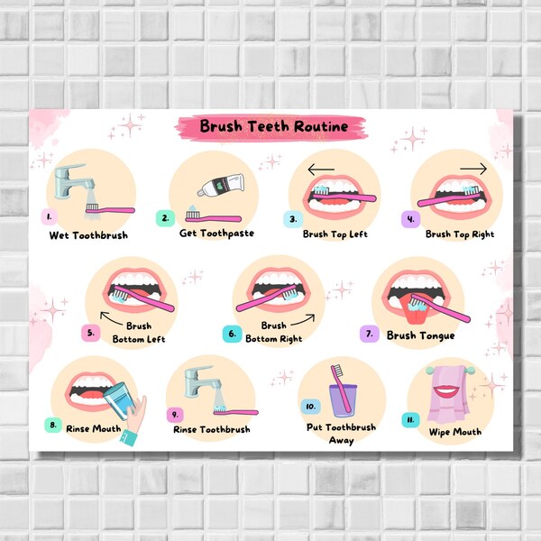 I Brushed My Teeth Chart, Tooth Brushing Chart , Toddler Reward Chart ...